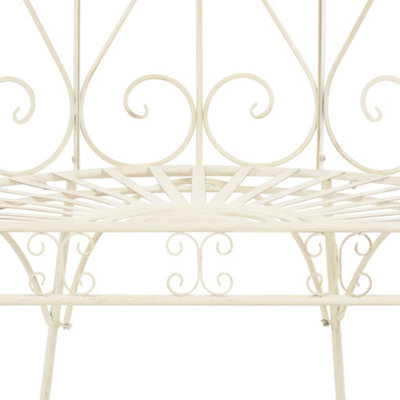 Berkfield Garden Bench 95 cm Iron Antique White