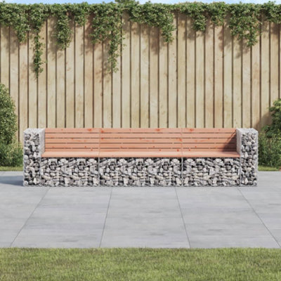 Berkfield Garden Bench Gabion Design 287x71x65.5 cm Solid Wood Douglas