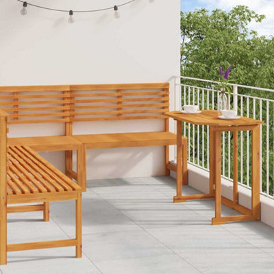Berkfield Garden Bench Set 4 pcs Brown Solid acacia wood