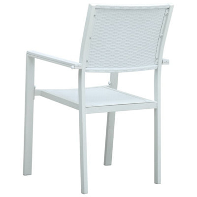 Berkfield Garden Chairs 4 pcs White Plastic Rattan Look