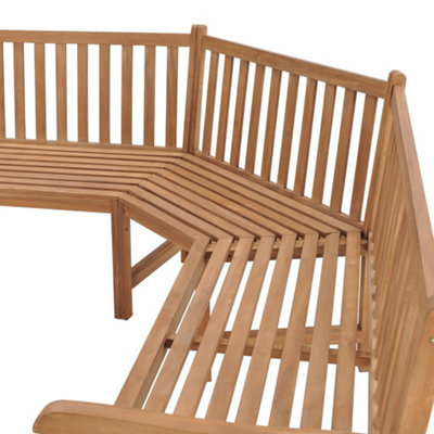 Berkfield Garden Corner Bench 185x185x90 cm Solid Teak Wood