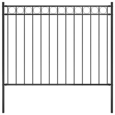 Berkfield Garden Fence Steel 1.7x1.2 m Black
