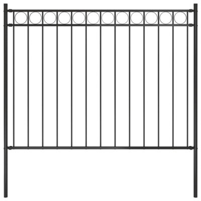Berkfield Garden Fence Steel 1.7x1 m Black | DIY at B&Q