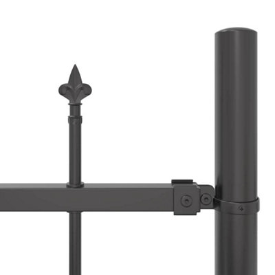 Berkfield Garden Fence with Hoop Top Grey 1,7x1,75 m Steel