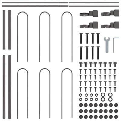Berkfield Garden Fence with Hoop Top Grey 8.5x1 m Steel