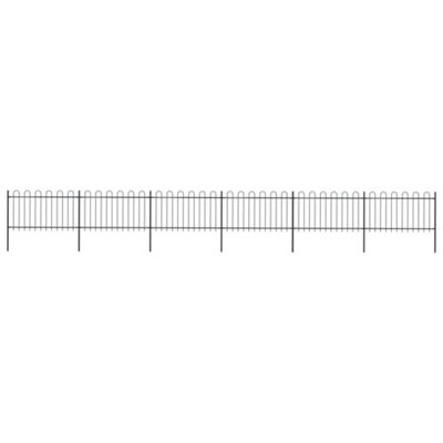 BERKFIELD GARDEN FENCE WITH HOOP TOP STEEL 10.2X1 M BLACK