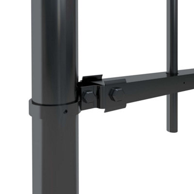 Berkfield Garden Fence with Hoop Top Steel 5.1x1 m Black