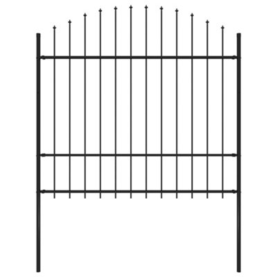 Berkfield Garden Fence with Spear Top Steel