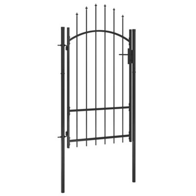 Berkfield Garden Gate Steel 1x2.2 m Black