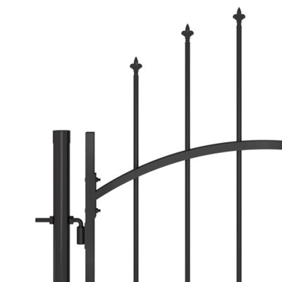 Berkfield Garden Gate Steel 1x2.2 m Black