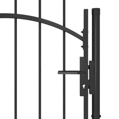Berkfield Garden Gate Steel 1x2.2 m Black
