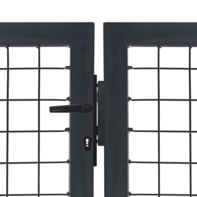 Berkfield Garden Gate with Posts Steel 350x120 cm Anthracite