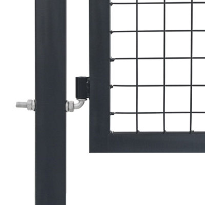Berkfield Garden Gate with Posts Steel 350x120 cm Anthracite