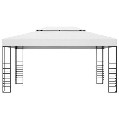 Berkfield Garden Gazebo Powder-Coated Steel 4x3x2.7 m White