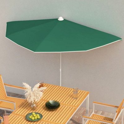 Berkfield Garden Half Parasol with Pole 180x90 cm Green | DIY at B&Q