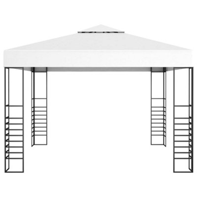 Berkfield Garden Marquee with LED String Lights 3x3 m White