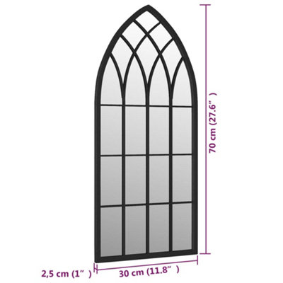 Berkfield Garden Mirror Black 70x30 cm Iron for Outdoor Use