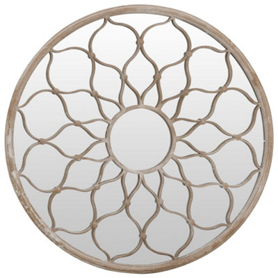 Berkfield Garden Mirror Sand 40x3 cm Iron Round for Outdoor Use