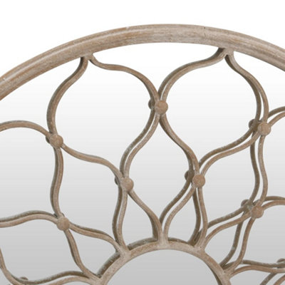 Berkfield Garden Mirror Sand 40x3 cm Iron Round for Outdoor Use