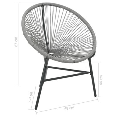 Berkfield Garden Moon Chair Poly Rattan Grey