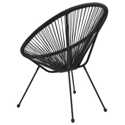 Berkfield Garden Moon Chairs 2 pcs Rattan Black