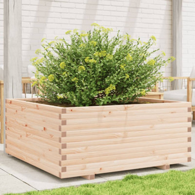 Berkfield Garden Planter 110x110x49.5 cm Solid Wood Pine