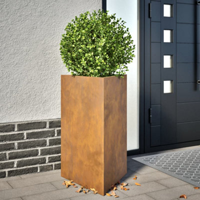 Berkfield Garden Planter Triangular 50x43x75 cm Corten Steel
