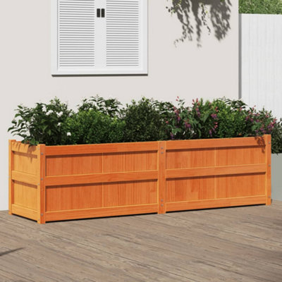 Berkfield Garden Planter Wax Brown 180x50x50 cm Solid Wood Pine