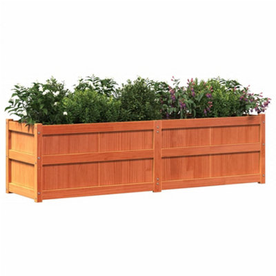Berkfield Garden Planter Wax Brown 180x50x50 cm Solid Wood Pine