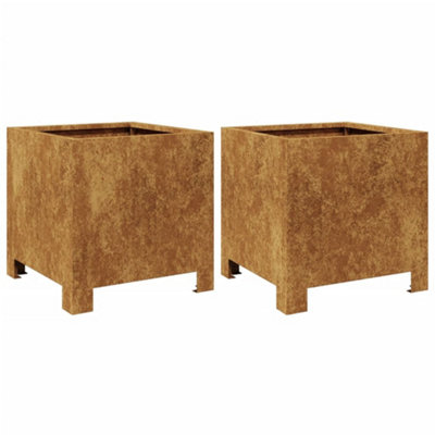 Berkfield Garden Planters 2 pcs 30x30x30 cm Corten Steel