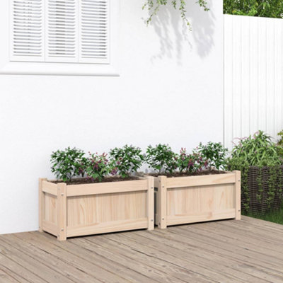Berkfield Garden Planters 2 pcs Solid Wood Pine