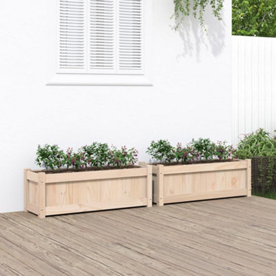 BERKFIELD GARDEN PLANTERS 2 PCS SOLID WOOD PINE