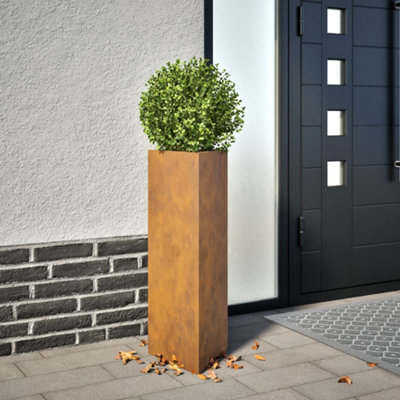 Berkfield Garden Planters 2 pcs Triangular 30x26x75 cm Corten Steel