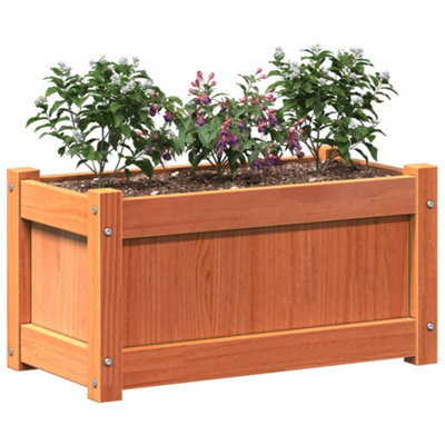 Berkfield Garden Planters 2 pcs Wax Brown Solid Wood Pine