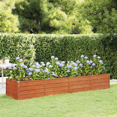 Berkfield Garden Raised Bed Rusty 320x80x45 cm Corten Steel | DIY at B&Q