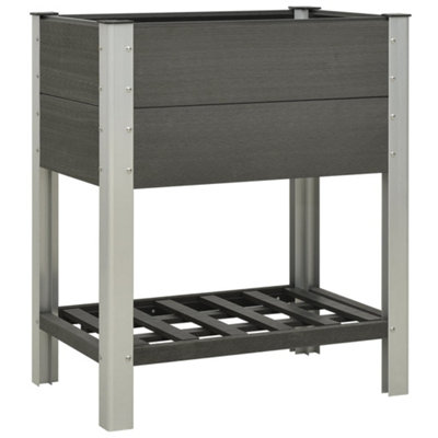 Berkfield Garden Raised Bed with Shelf 75x50x90 cm WPC Grey