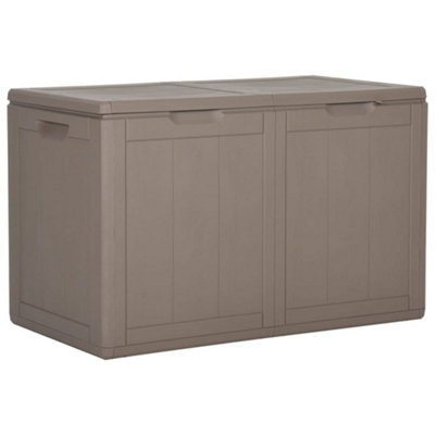 Berkfield Garden Storage Box 180L Brown PP Rattan | DIY at B&Q