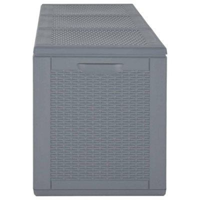 Berkfield Garden Storage Box Grey PP Rattan 270 L