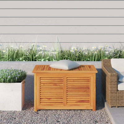 Berkfield Garden Storage Box with Bag 90x50x58 cm Solid Wood Teak