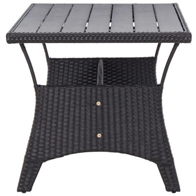 Berkfield Garden Table Black 120x70x66 cm Poly Rattan