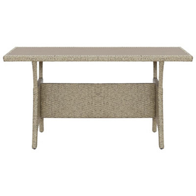Berkfield Garden Table Grey 120x70x66 cm Poly Rattan
