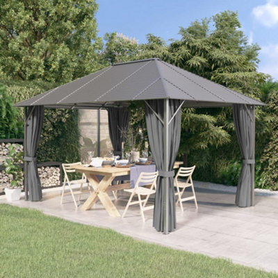 Berkfield Gazebo with Sidewalls&Roof 4x3 m Anthracite | DIY at B&Q