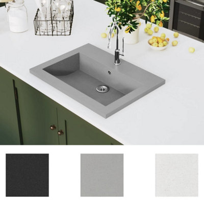 Berkfield Granite Basin 600x450x120 mm Grey
