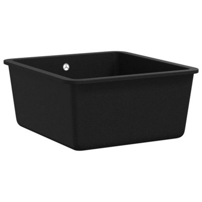 Berkfield Granite Kitchen Sink Single Basin Black | DIY at B&Q