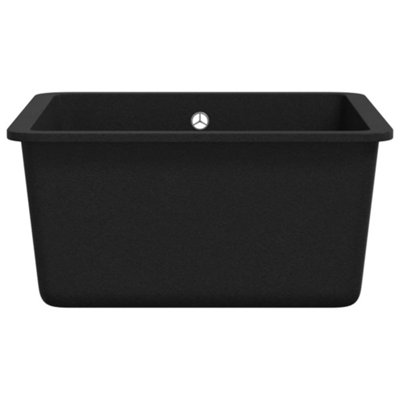 Berkfield Granite Kitchen Sink Single Basin Black