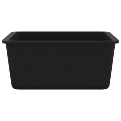 Berkfield Granite Kitchen Sink Single Basin Black