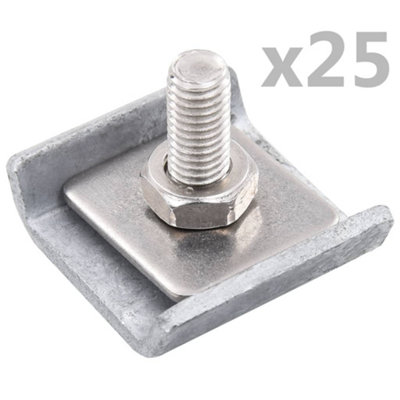 Berkfield Grid Mat Connector 25 Sets Silver