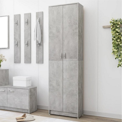 Berkfield Hallway Wardrobe Concrete Grey 55x25x189 cm Engineered Wood