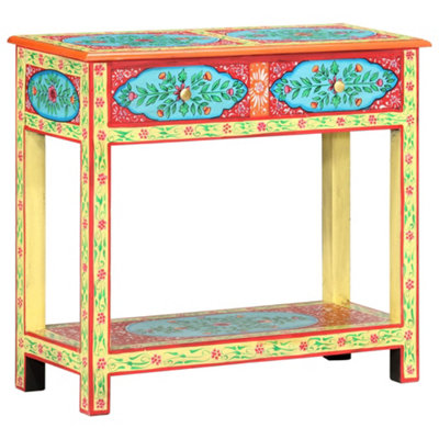 Berkfield Hand Painted Console Table 80x35x75 cm Solid Mango Wood | DIY ...