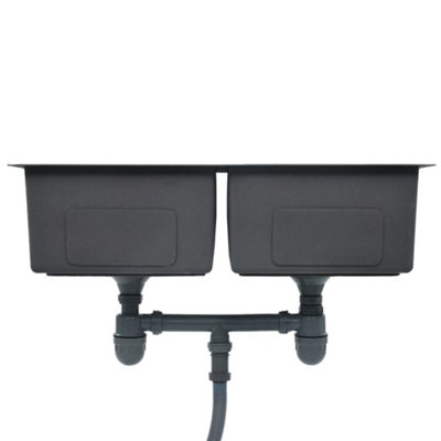 Berkfield Handmade Kitchen Sink with Strainer Stainless Steel | DIY at B&Q